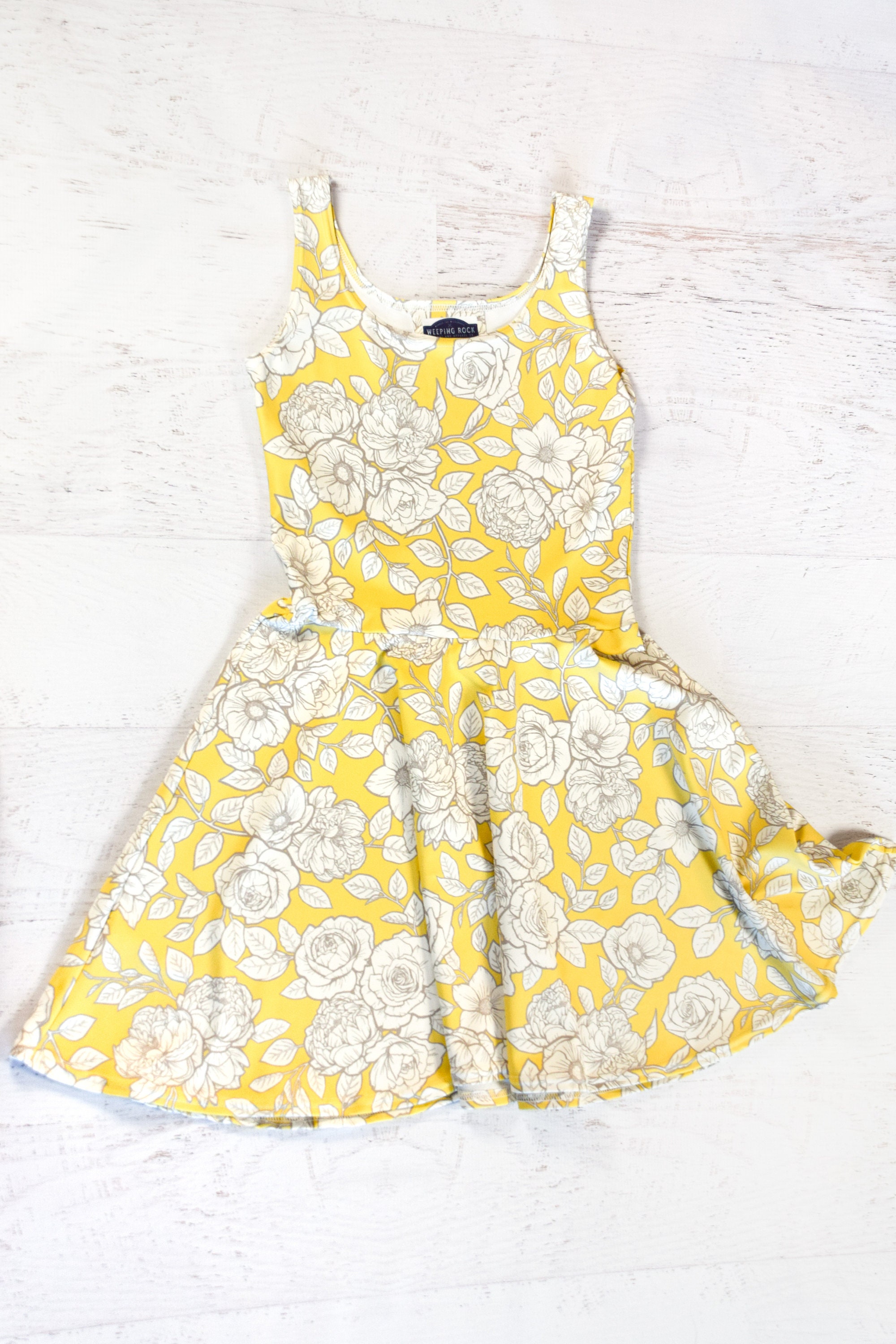 Yellow Floral Skater Dress - Etsy