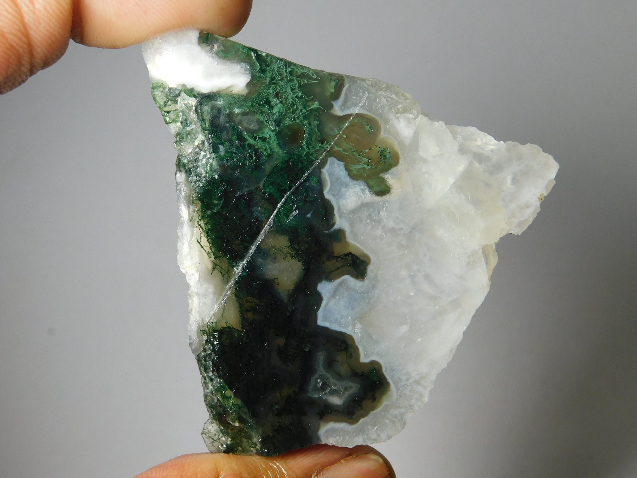 Natura Unpolished 'slab' Big Size Moss Agate - Etsy
