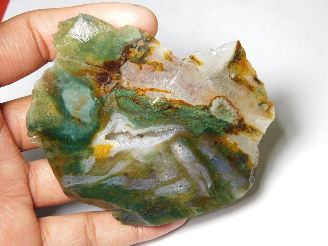 Natura Unpolished 'slab' Big Size Moss Agate Cabochons,moss Agate ...