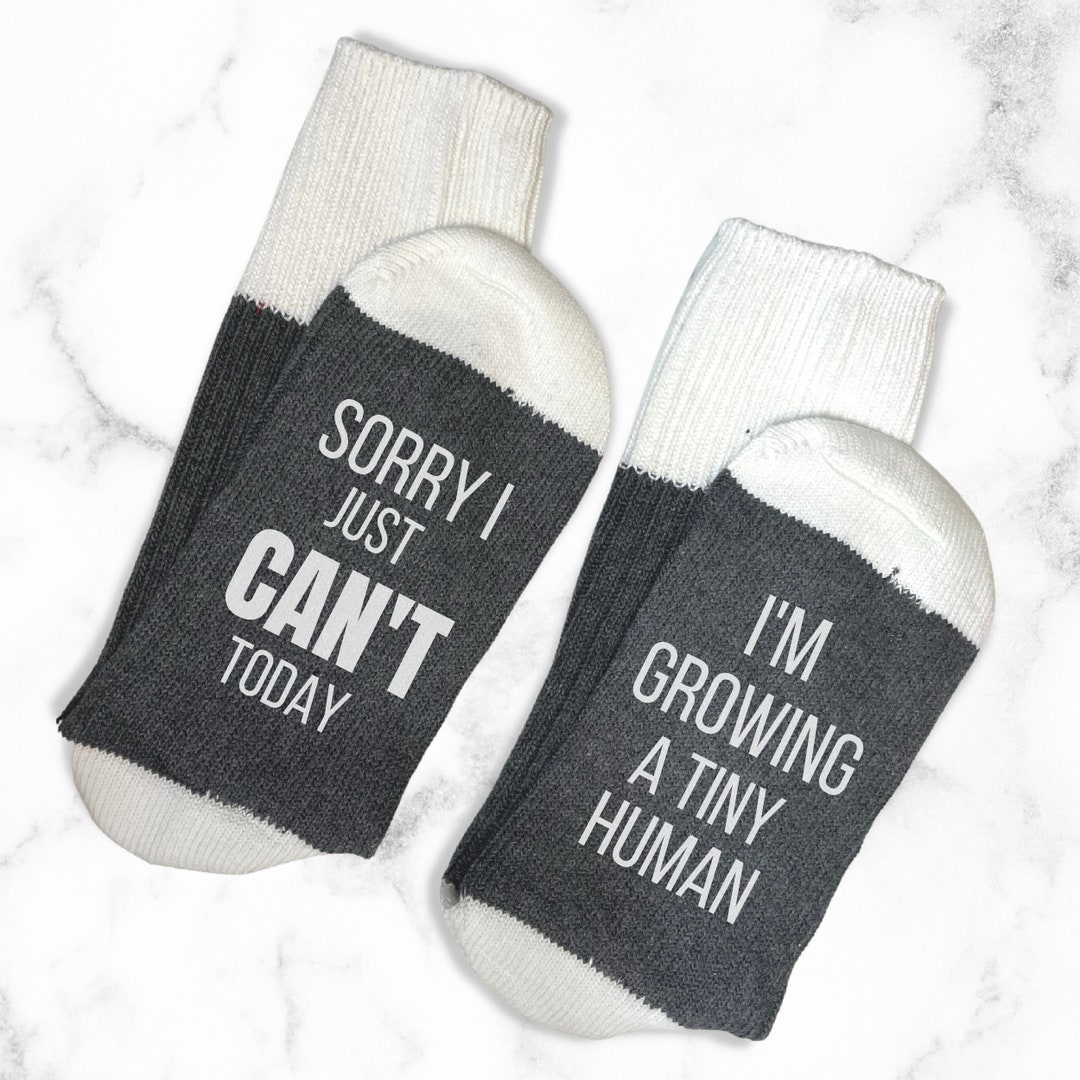 New Mom Socks: "growing a Tiny Human" Pregnancy Gift - Etsy