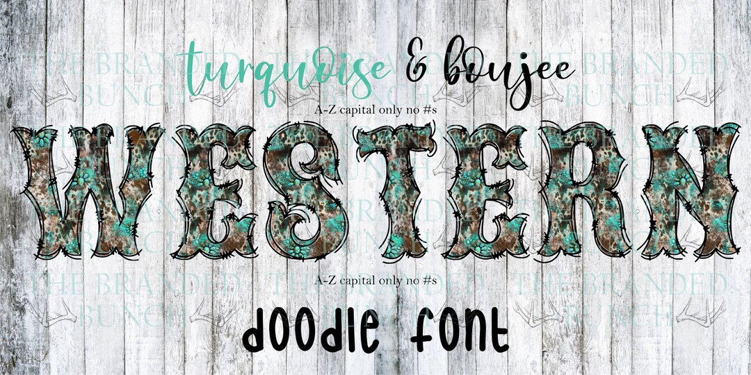 Western Doodle Font PNG - Etsy