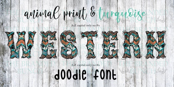 Western Doodle Font PNG - Etsy