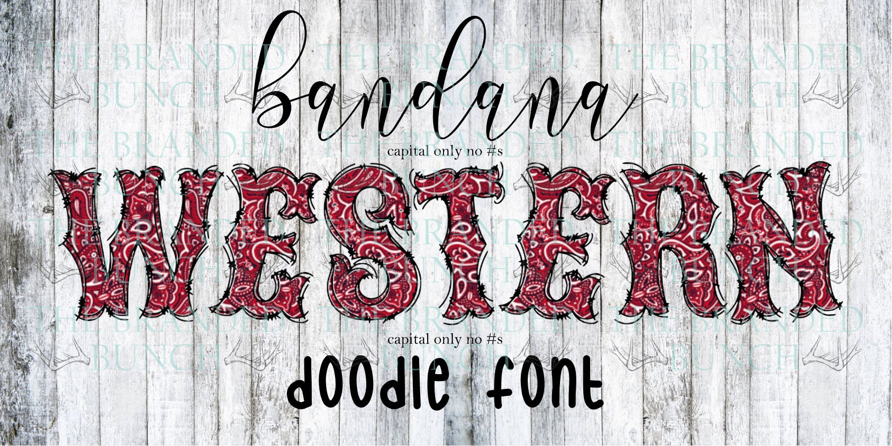 Bandana Western Doodle Font PNG - Etsy