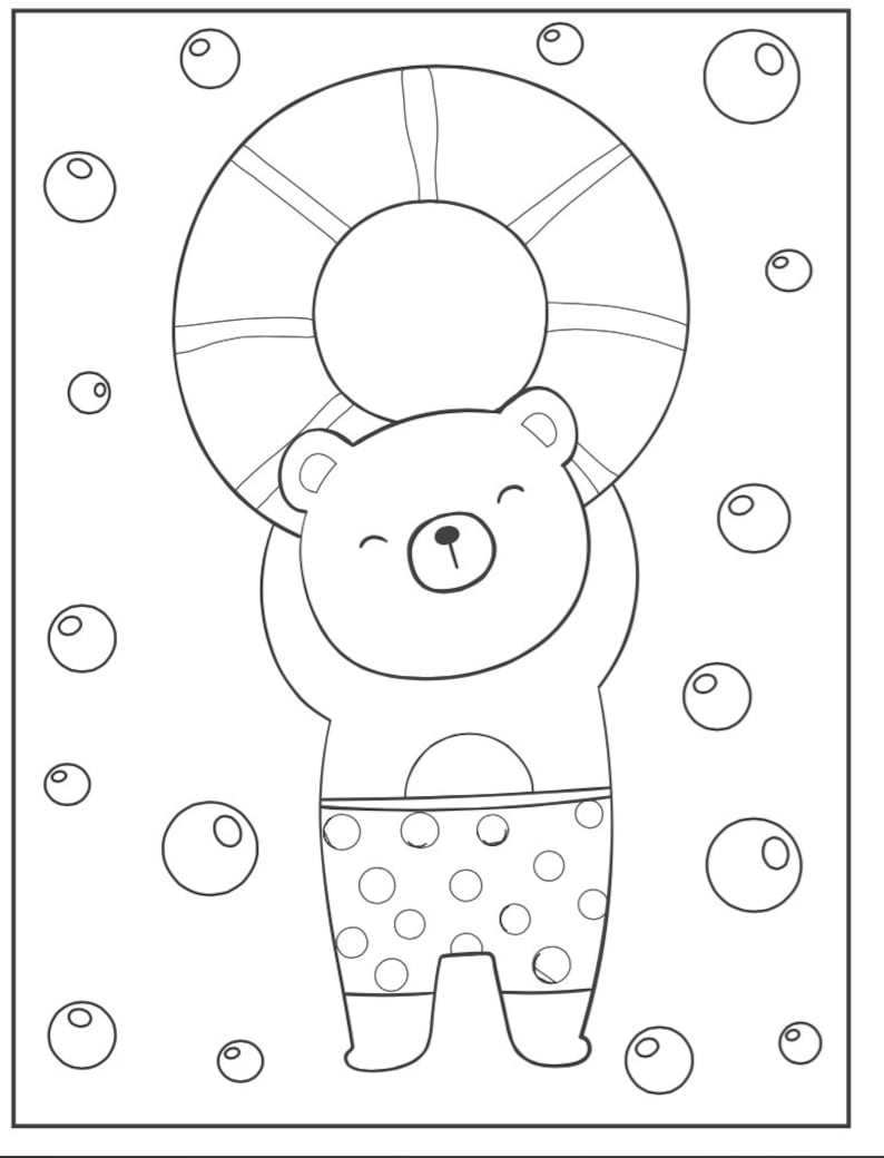 Cute Bear Coloring- 21 Pages- Digital Prints - Etsy