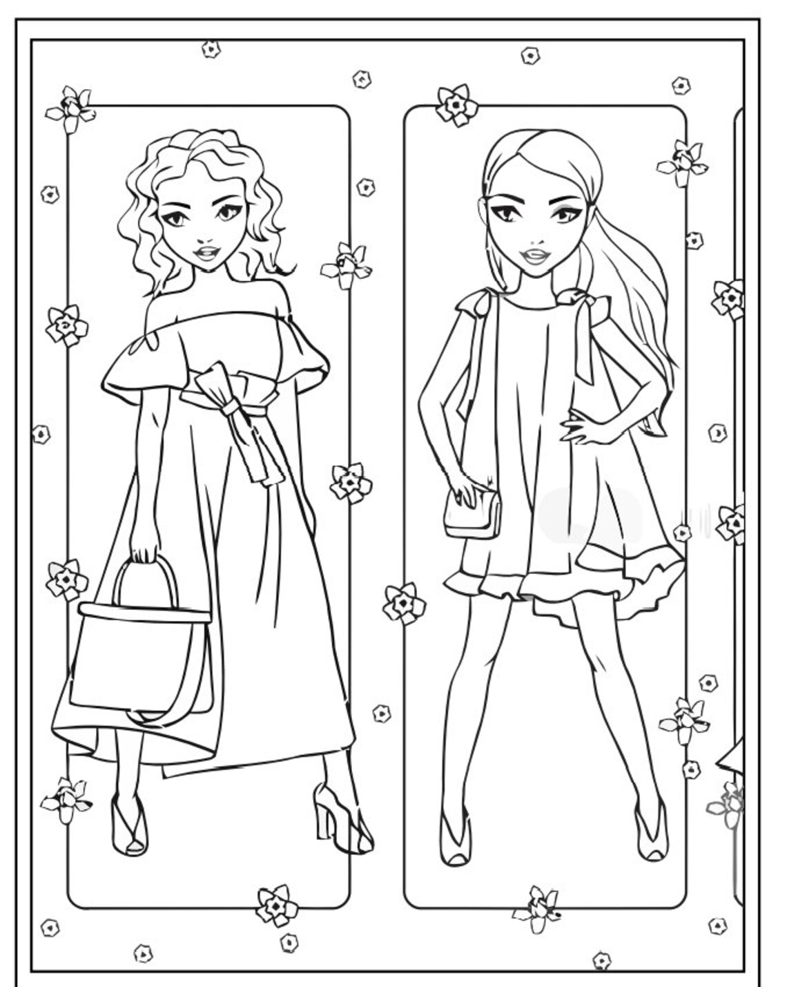 Fashion Coloring Book for Girls Fun Fashion and Fresh Styles- 29 Pages ...