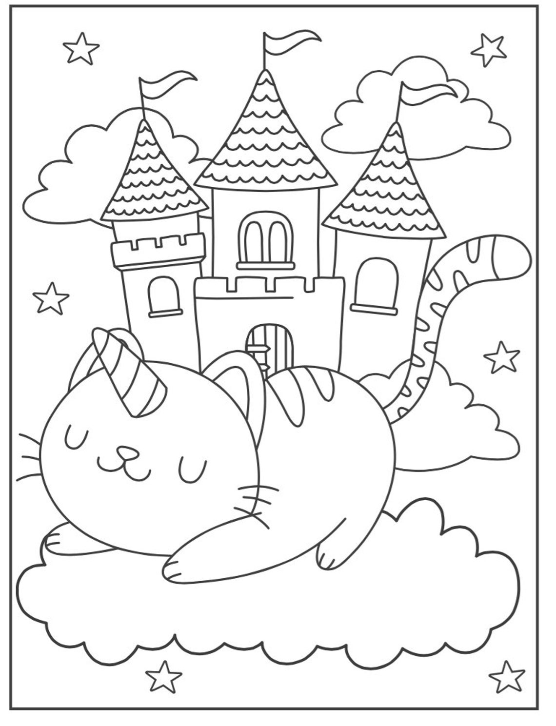 Kitty-coloring 21 Pages- Digital Prints - Etsy