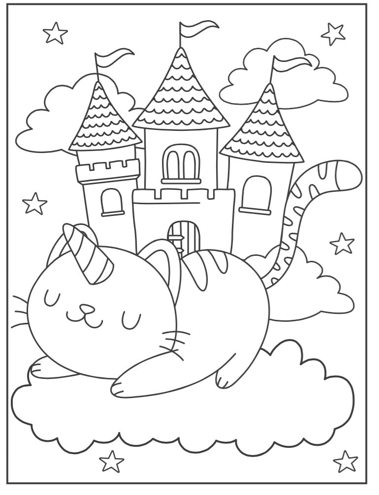 Kitty-coloring 21 Pages- Digital Prints - Etsy