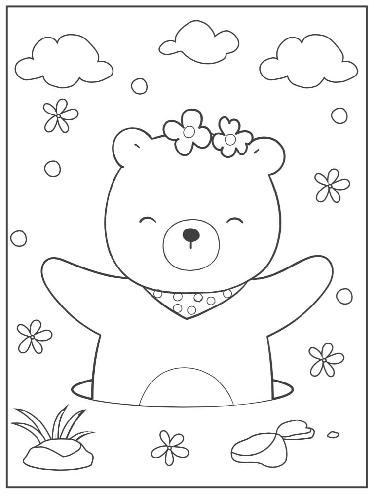 Cute Bear Coloring- 21 Pages- Digital Prints - Etsy