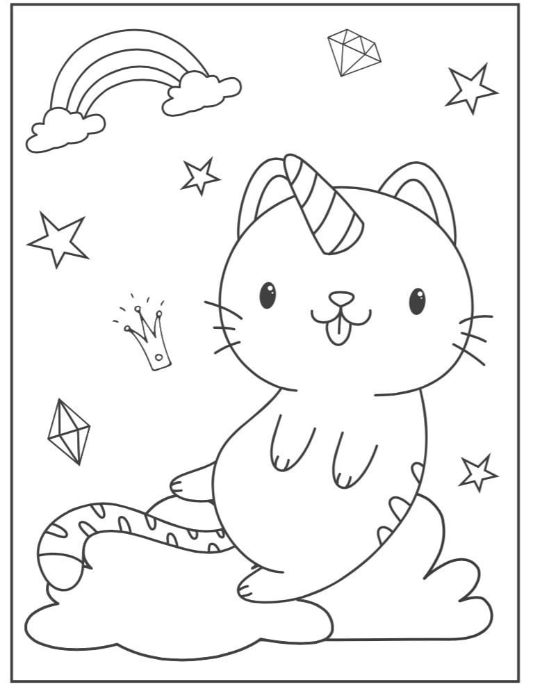 Kitty-coloring 21 Pages- Digital Prints - Etsy