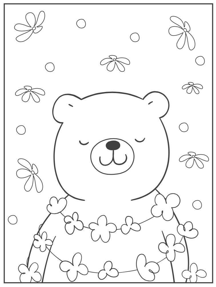Cute Bear Coloring- 21 Pages- Digital Prints - Etsy