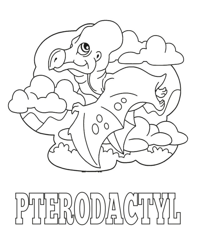 Dinosaur Coloring Pages - 25 Different Dinosaurs- Fun for Kids - Etsy