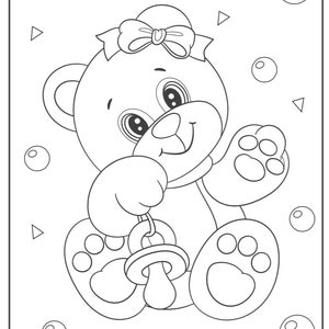 Cute Bear Coloring- 21 Pages- Digital Prints - Etsy