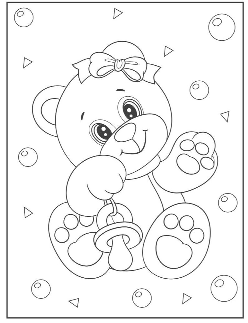 Cute Bear Coloring- 21 Pages- Digital Prints - Etsy