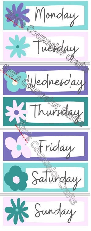 Pastel Days of the Week Labels, Floral Name Tags, Classroom and ...
