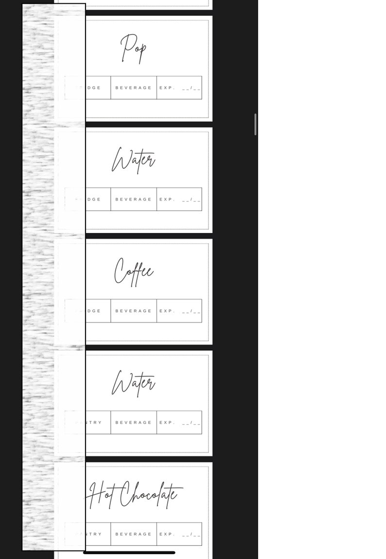 Simple, Minimalist Pantry and Refrigerator Labels - Digital Download ...