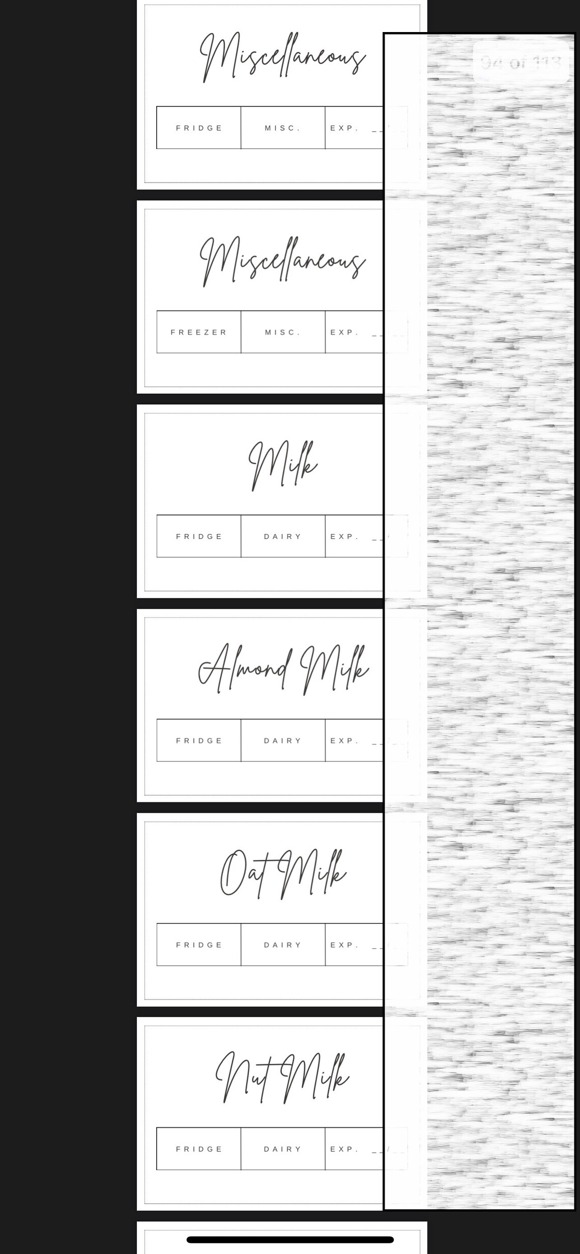 Simple, Minimalist Pantry and Refrigerator Labels Digital Download ...