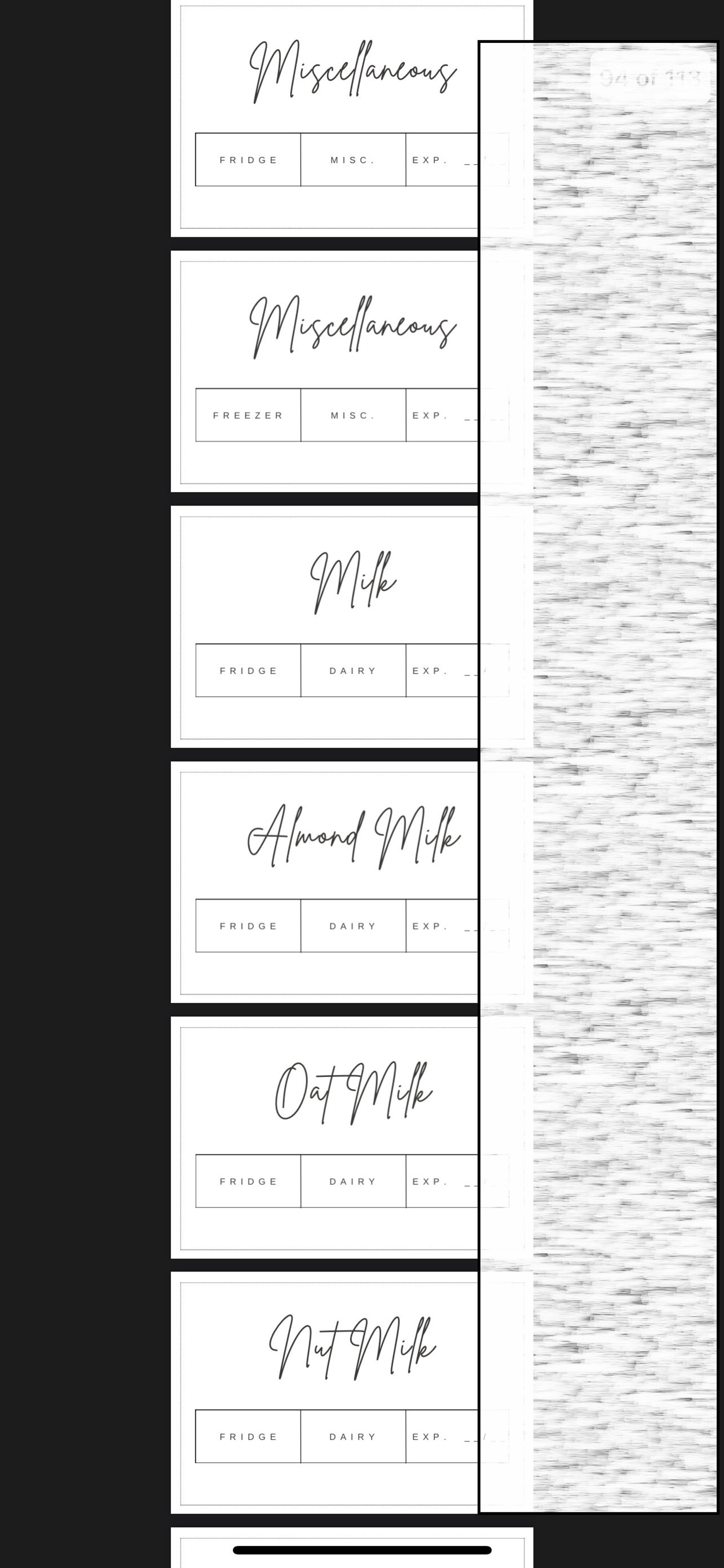 Simple, Minimalist Pantry and Refrigerator Labels - Digital Download ...