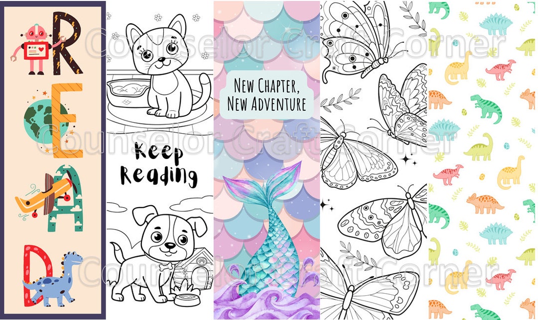 Kid's Bookmark Bundle, Digital Download Printable Children's Kid's ...