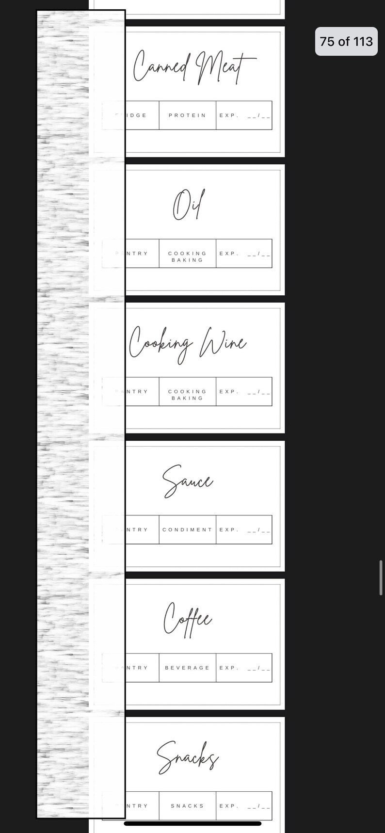 Simple, Minimalist Pantry and Refrigerator Labels - Digital Download ...