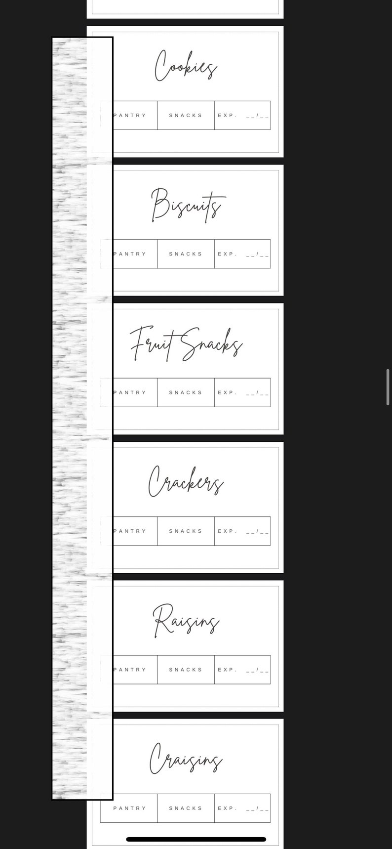 Simple, Minimalist Pantry and Refrigerator Labels - Digital Download ...