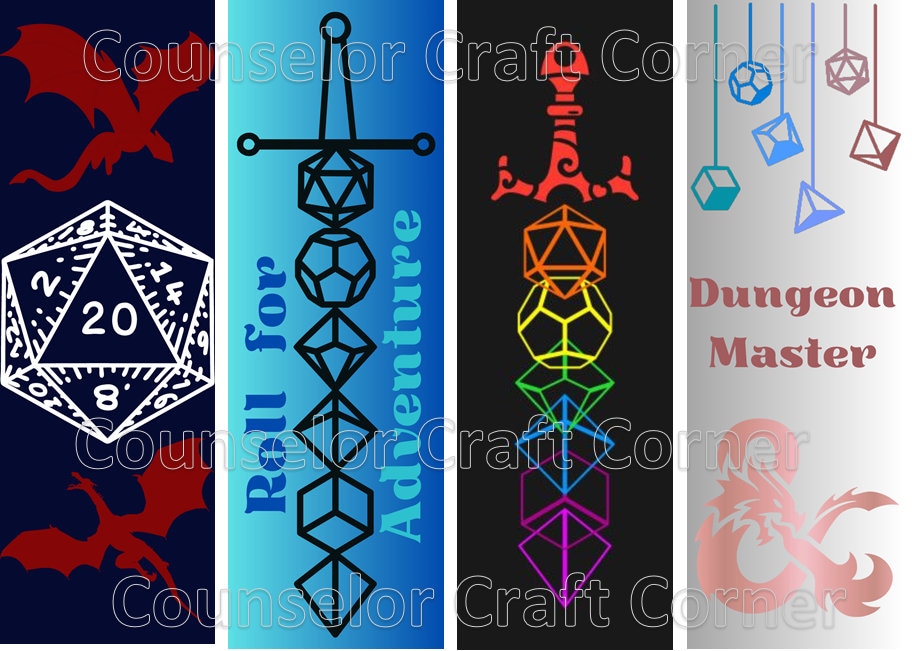 Dnd, D&D Bookmark Bundle, Nerdy, Fun Tabletop RPG Role Playing Game ...