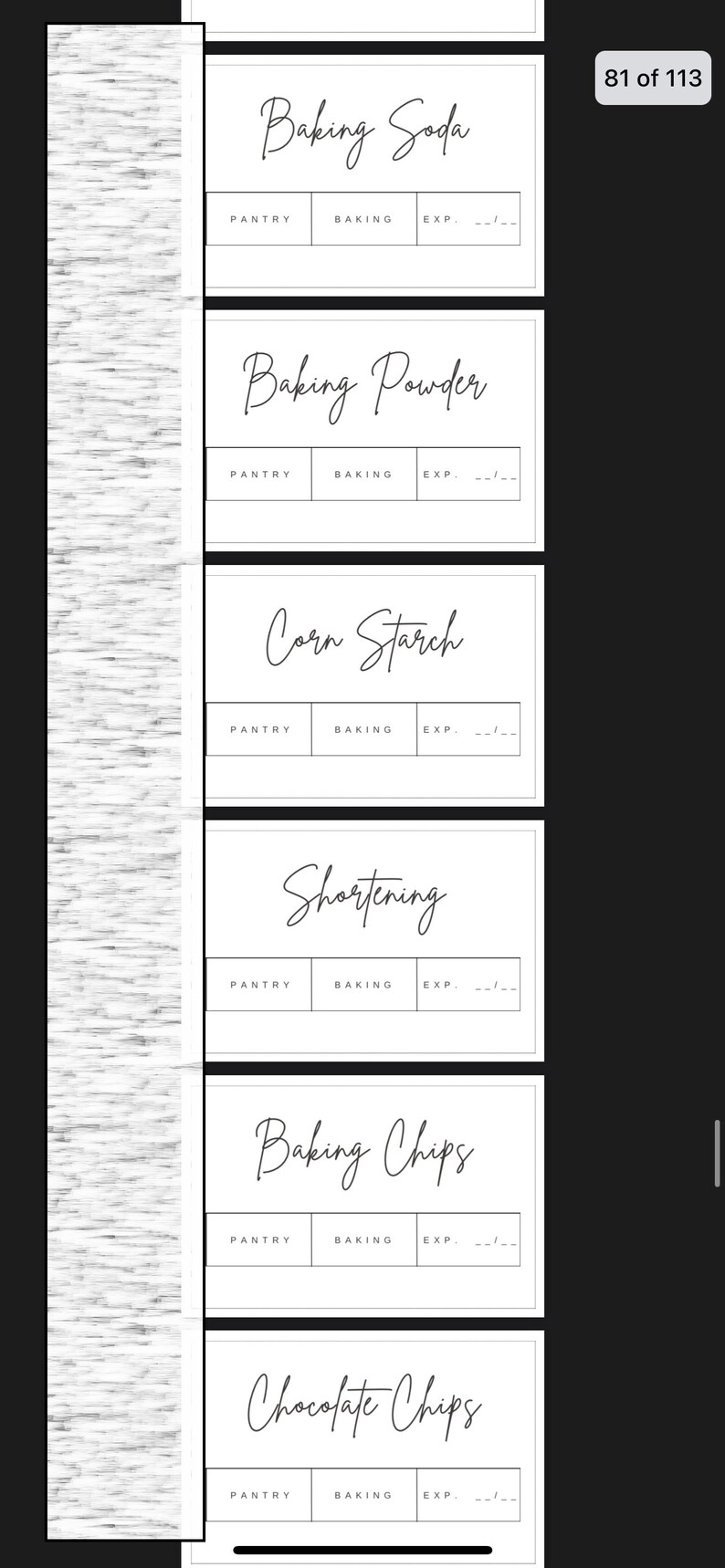 Simple, Minimalist Pantry and Refrigerator Labels - Digital Download ...