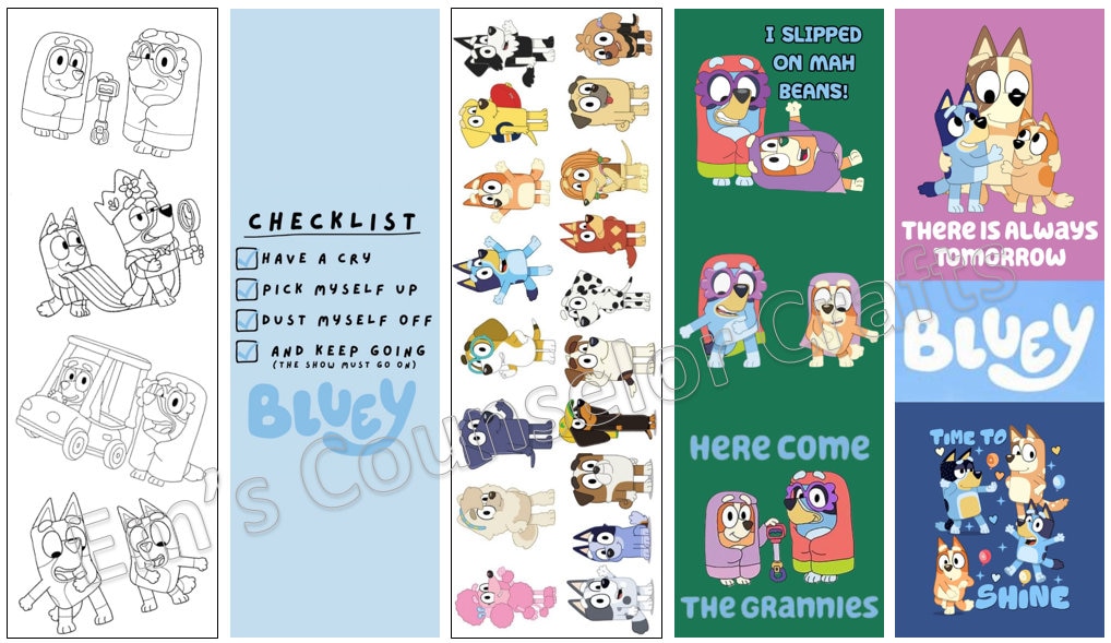 Printable Bluey Bookmarks, Kids, Students, Adult Fun Reading Book ...
