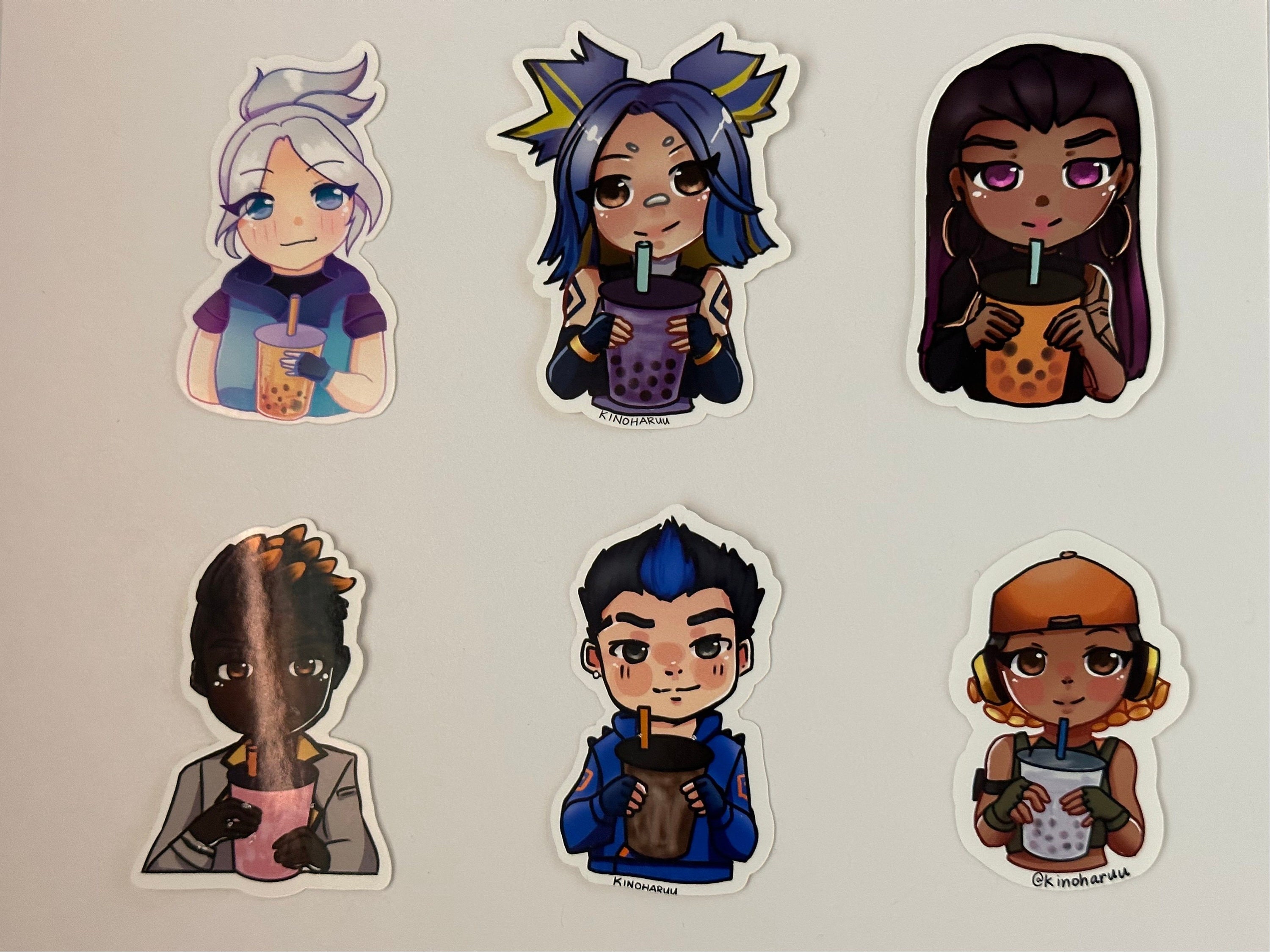 VALORANT Boba Agents Glossy Vinyl Stickers for Notebooks, Laptops, and ...