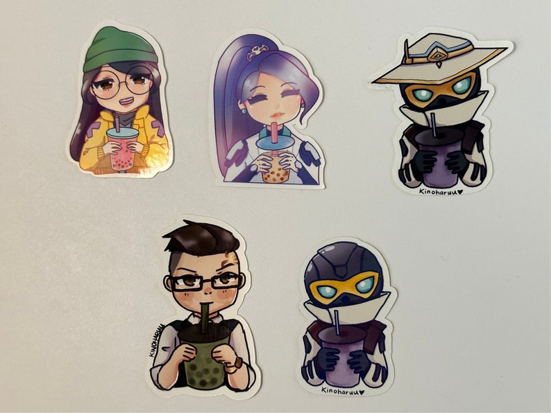 VALORANT Boba Agents Glossy Vinyl Stickers for Notebooks, Laptops, and ...