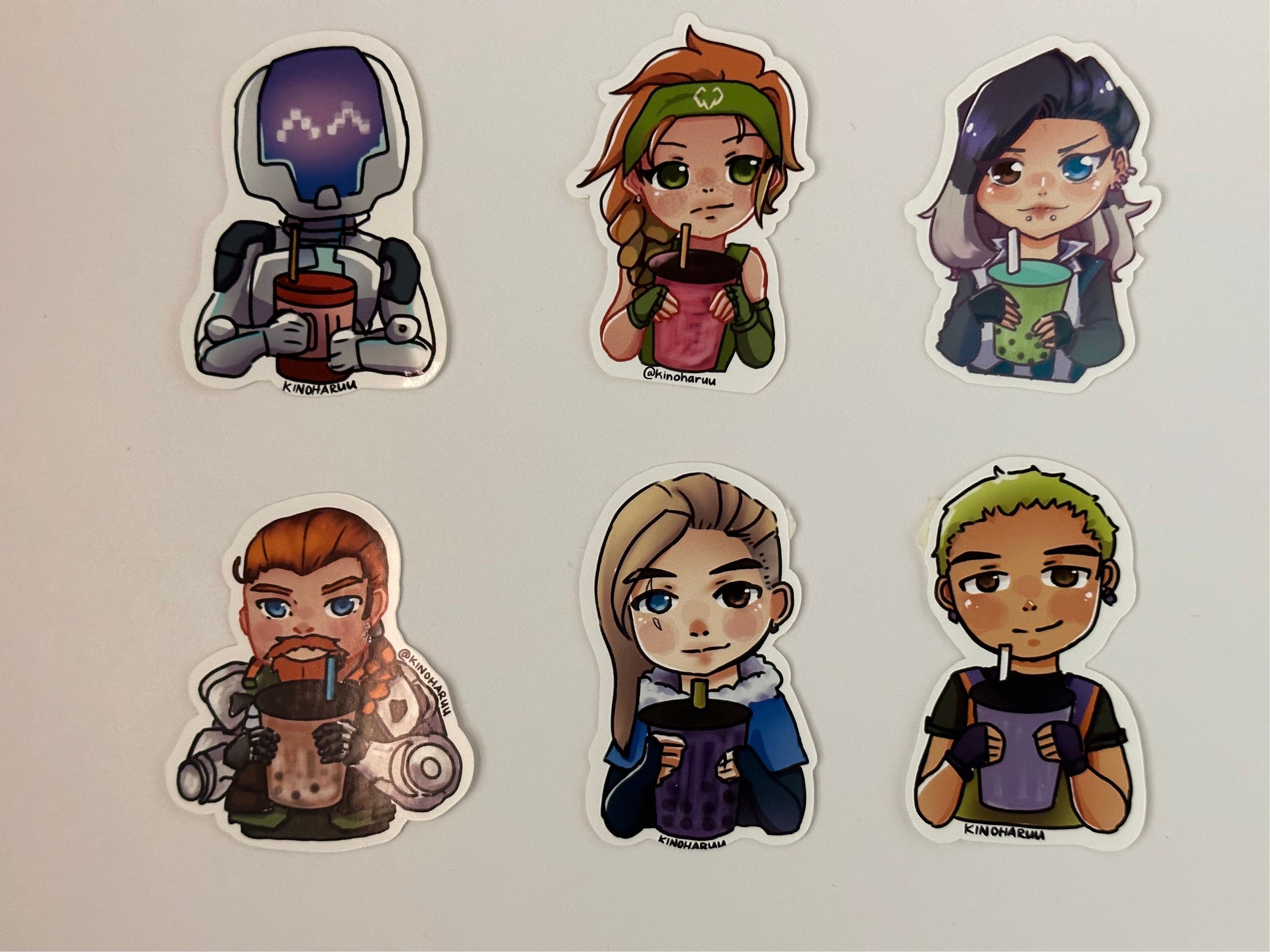 VALORANT Boba Agents Glossy Vinyl Stickers for Notebooks, Laptops, and ...