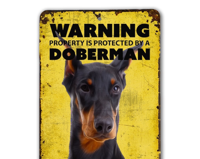 Doberman Pinscher Dog Sign No Trespassing Sign Doberman Gift Warning ...