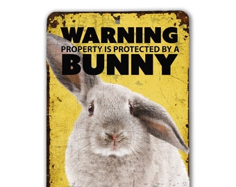 Warning, Guard Bunnies on Duty Novelty Rabbit Sign, Aluminum, 6x9 ...