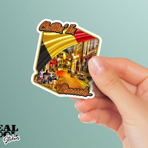 Belgium Travel Stamp Sticker Western Europe Brussels - Etsy
