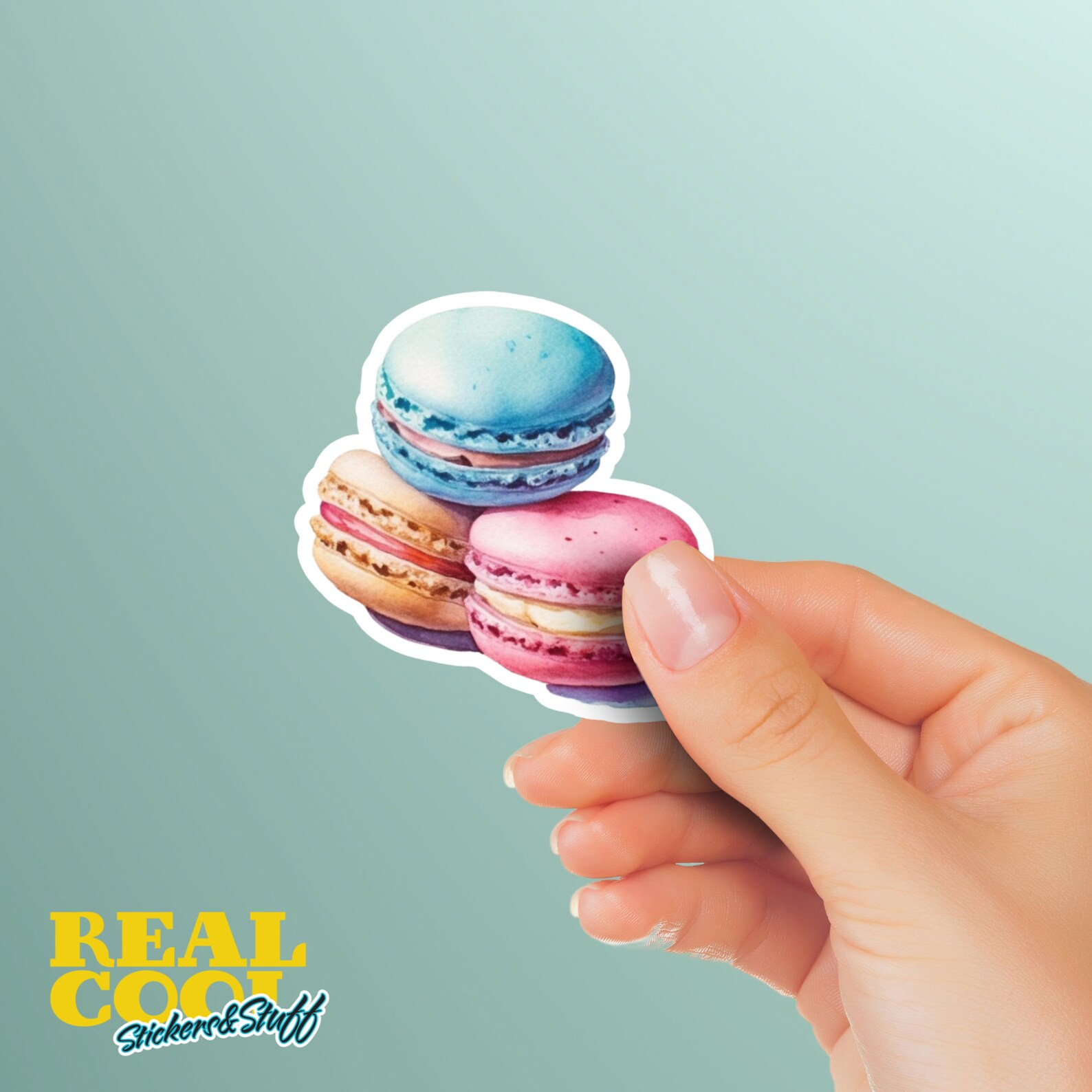 French Macarons Sticker | Watercolor French Macarons Sticker | Paris ...