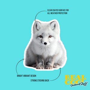 Arctic Fox Sticker | White Fox Sticker | Fox Decal - Etsy
