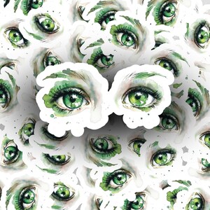 Green Eyes Sticker - Crying Eyes Sticker - Pretty Eyes Sticker - Etsy