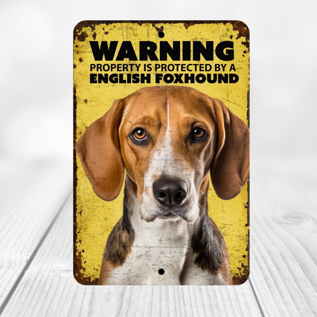 Warning English Foxhound Sign | English Foxhound - Etsy