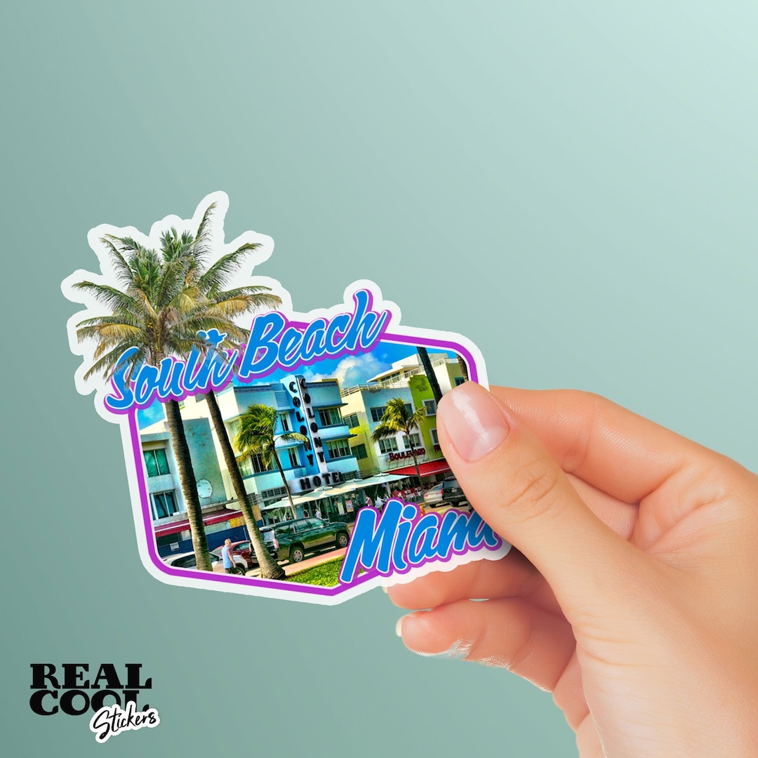 South Beach Miami Sticker Miami Beach Stickers - Etsy