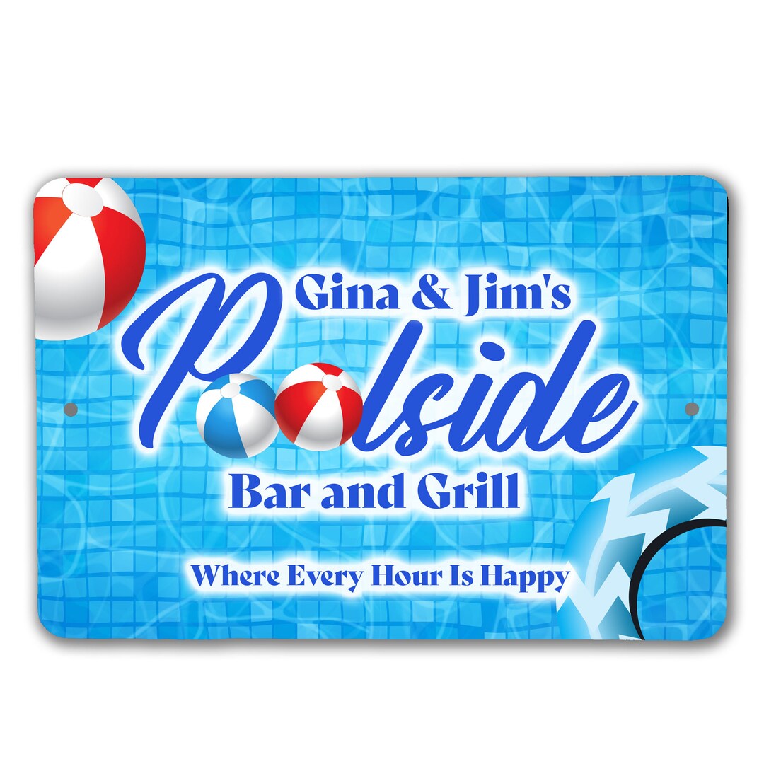 Personalized Pool Bar Sign | Pool Bar Sign for Home | Pool Bar Sign ...