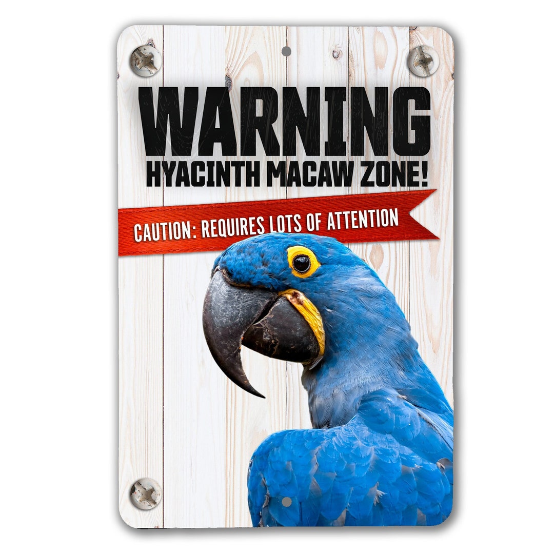 Warning Hyacinth Macaw Sign | Parrot Warning Sign | Hyacinth Macaw Sign ...