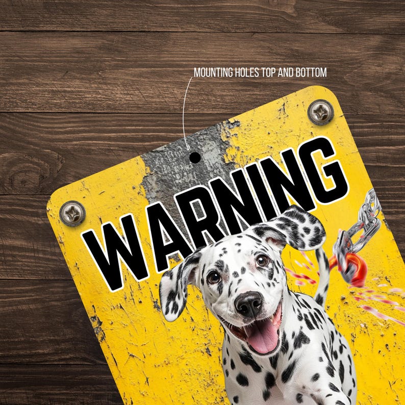 Dalmatian Warning Sign | Funny Dog Warning Sign | Dalmatian Sign - Etsy