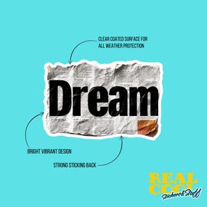 Dream Sticker | Motivational Sticker | Dream Decal - Etsy