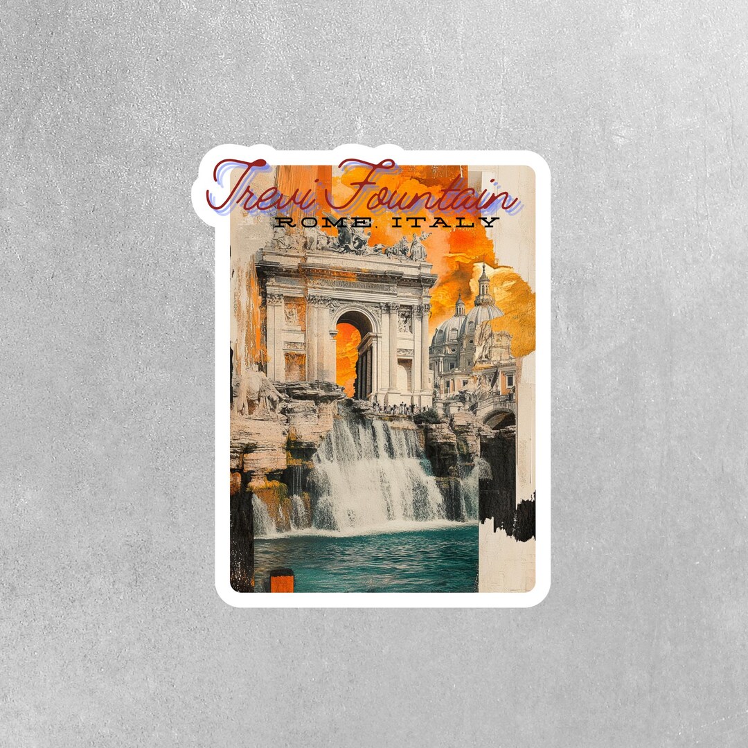 Trevi Fountain Sticker - Rome Sticker - Italy Sticker - Etsy