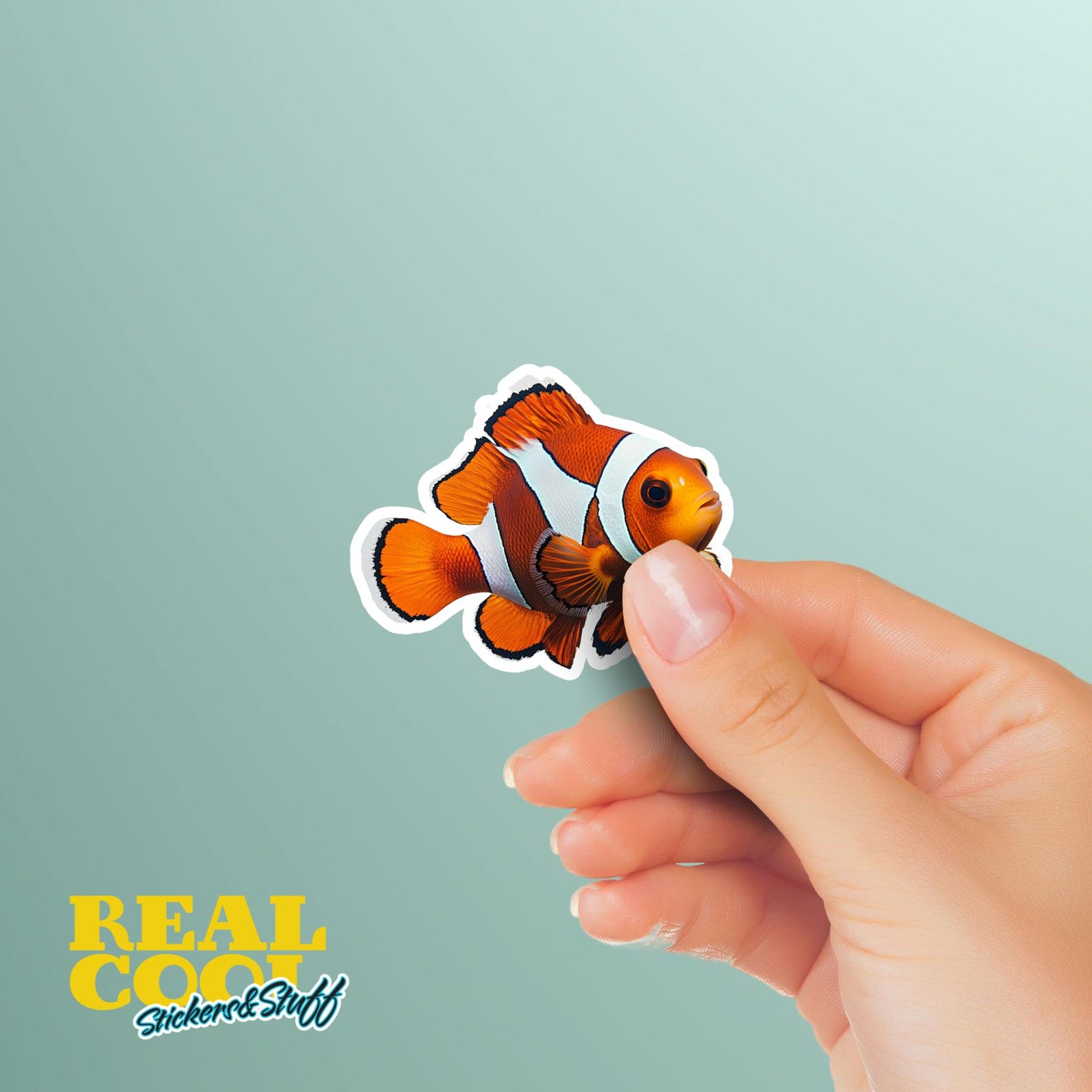 Clown Fish Sticker | Colorful Clown Fish Decal for Water Bottles ...