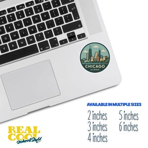 Chicago Sticker | Chicago Travel Decal | Chicago IL Illustration ...