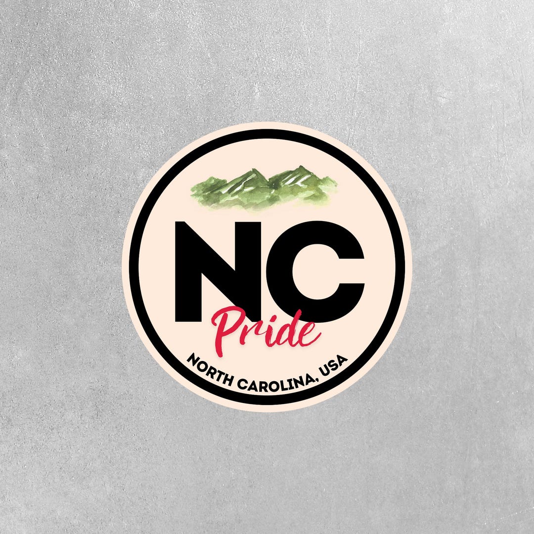 North Carolina Pride Sticker - North Carolina State Abbreviation Decal ...