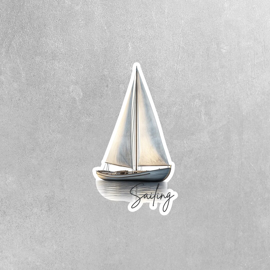 Sailboat Sticker | Waterproof Sailing Sticker for Laptops, Water ...