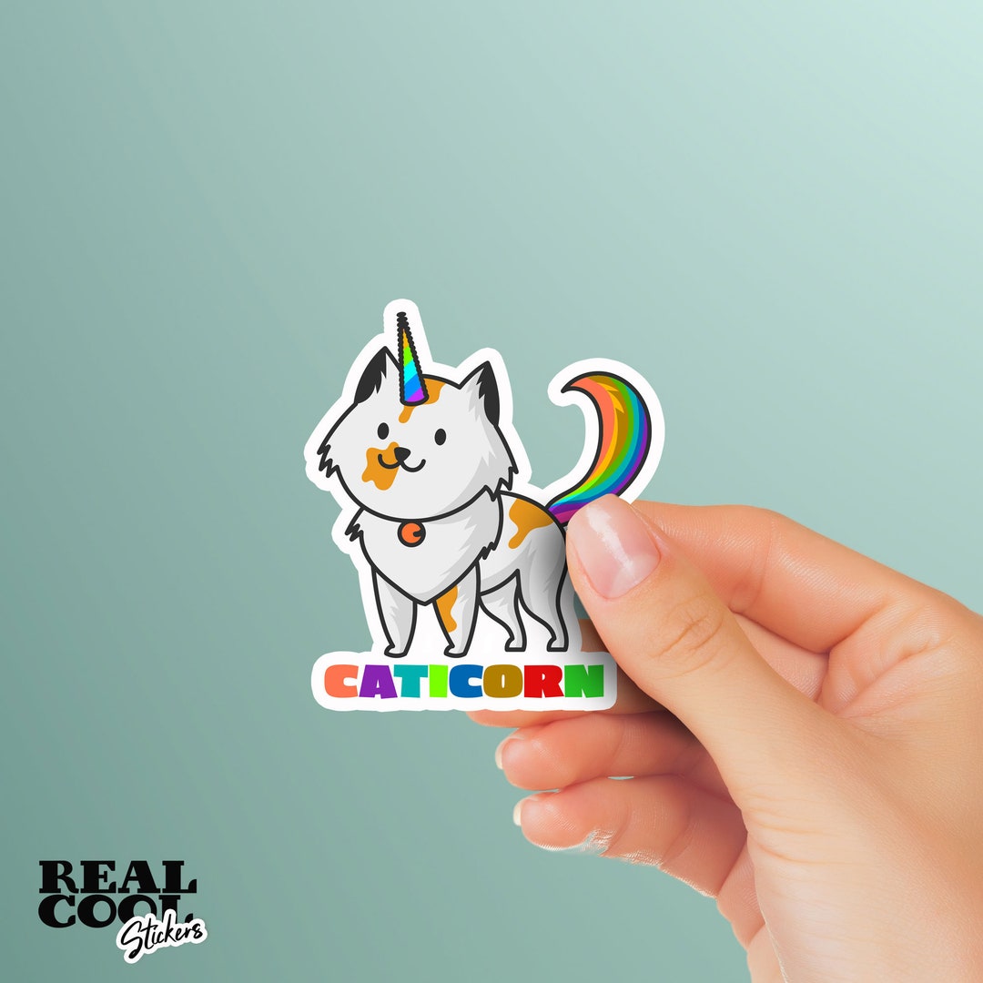 Caticorn Sticker Fantasy Stickers Cat Stickers Unicorn Stickers Animal ...