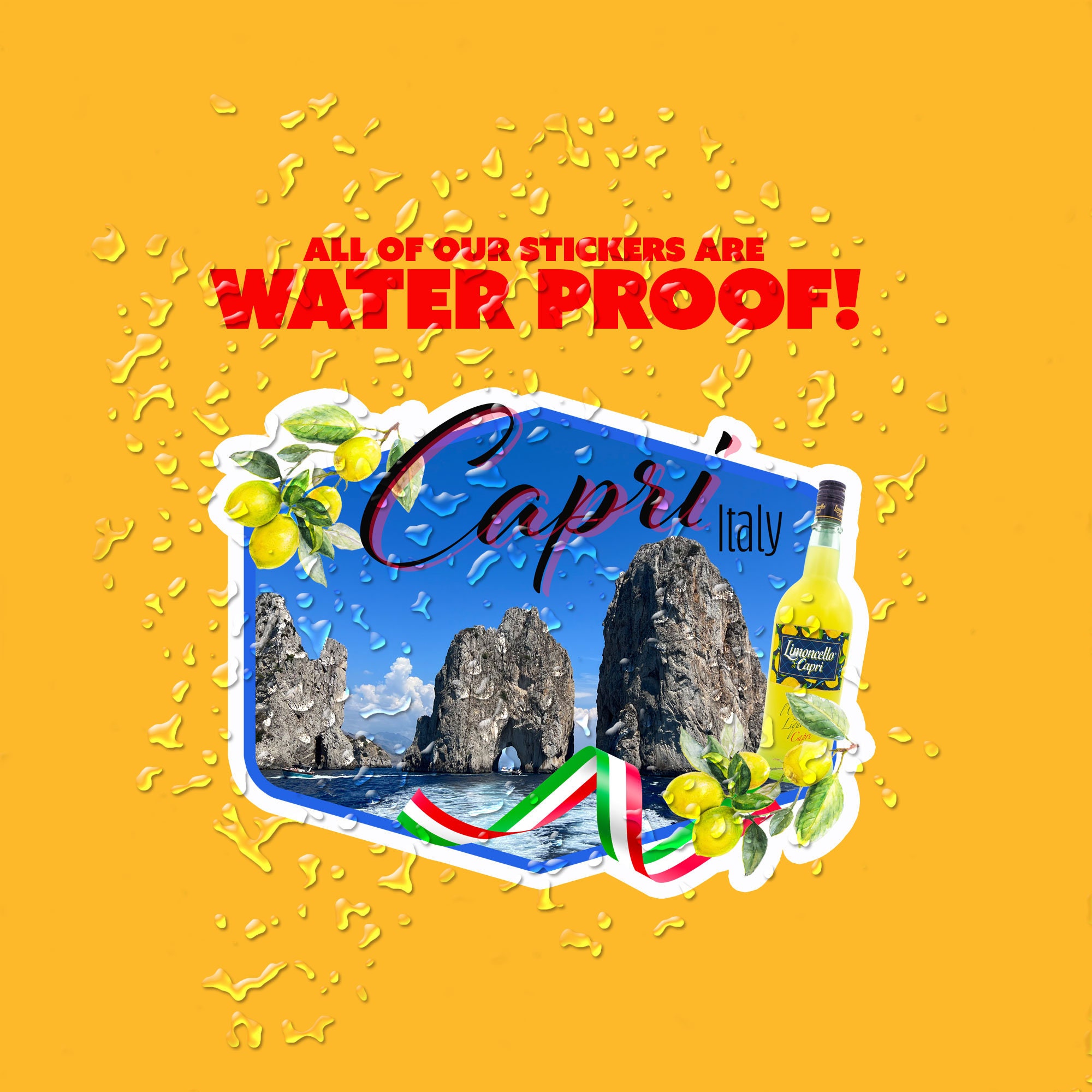Capri Italy Sticker | Isle of Capri Sticker | Limoncello Sticker - Etsy