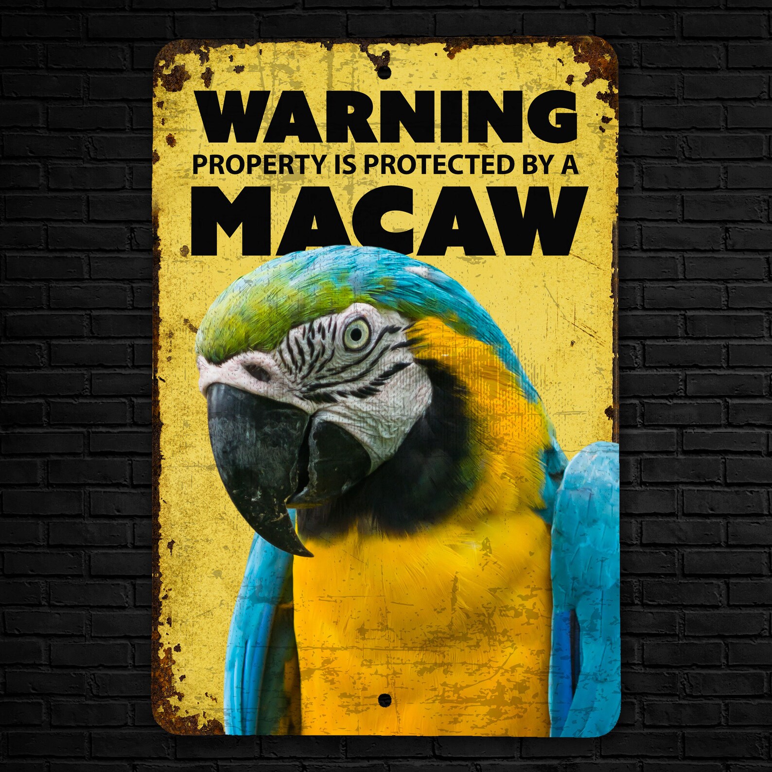 Warning Macaw Sign Parrot Warning Sign Macaw Parrot Sign | Etsy